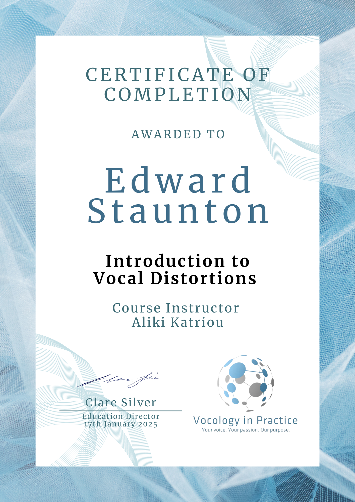 Ed Certificates — SOHO VOCAL TUITION | Singing Lessons London & Online ...