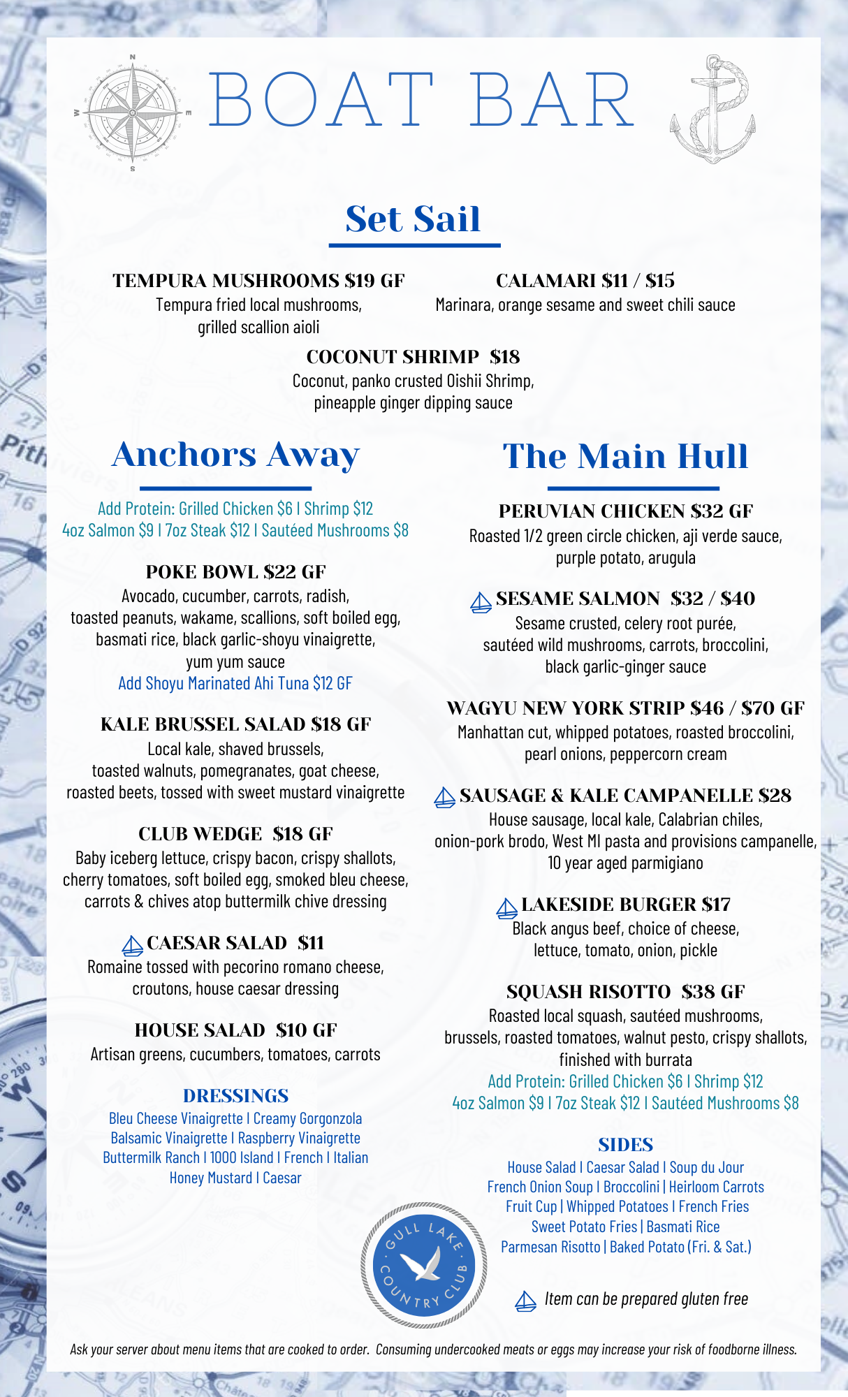 Menus — Gull Lake Country Club