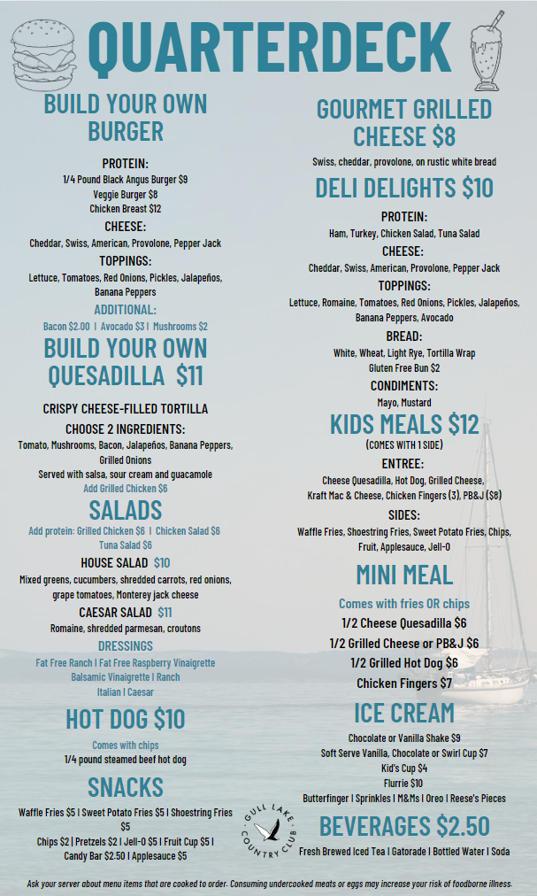 Menus — Gull Lake Country Club