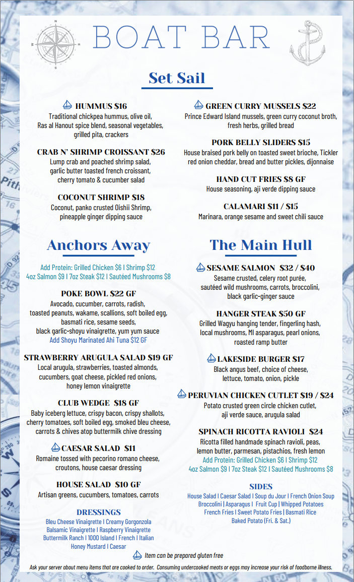 Menus — Gull Lake Country Club