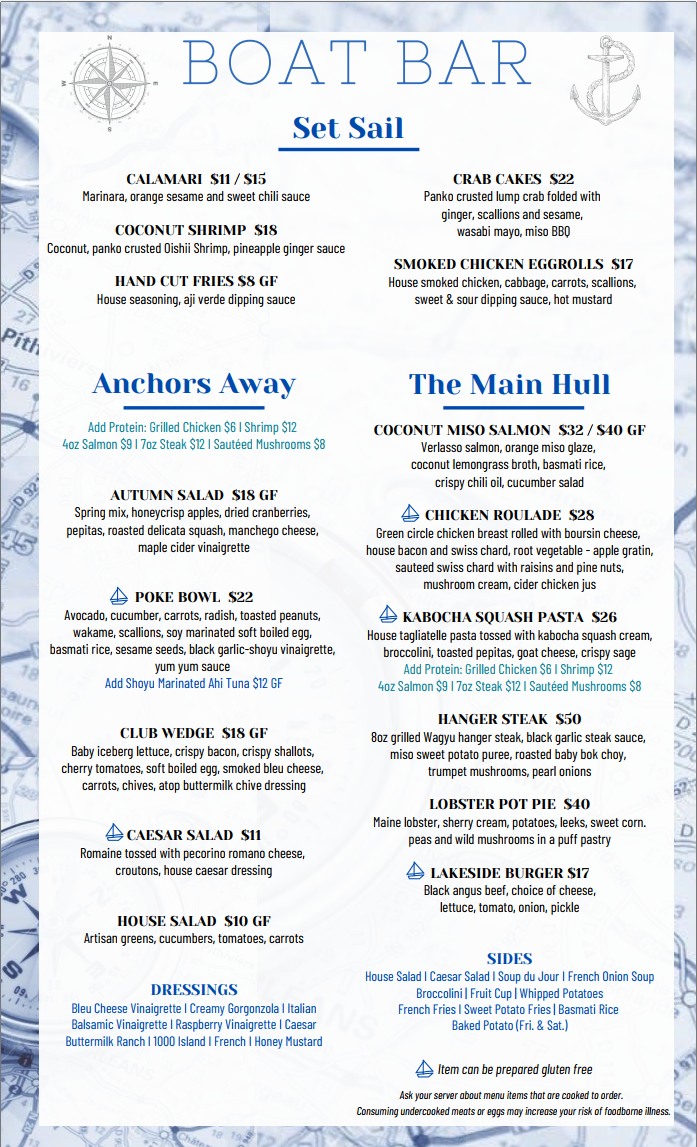 Menus — Gull Lake Country Club