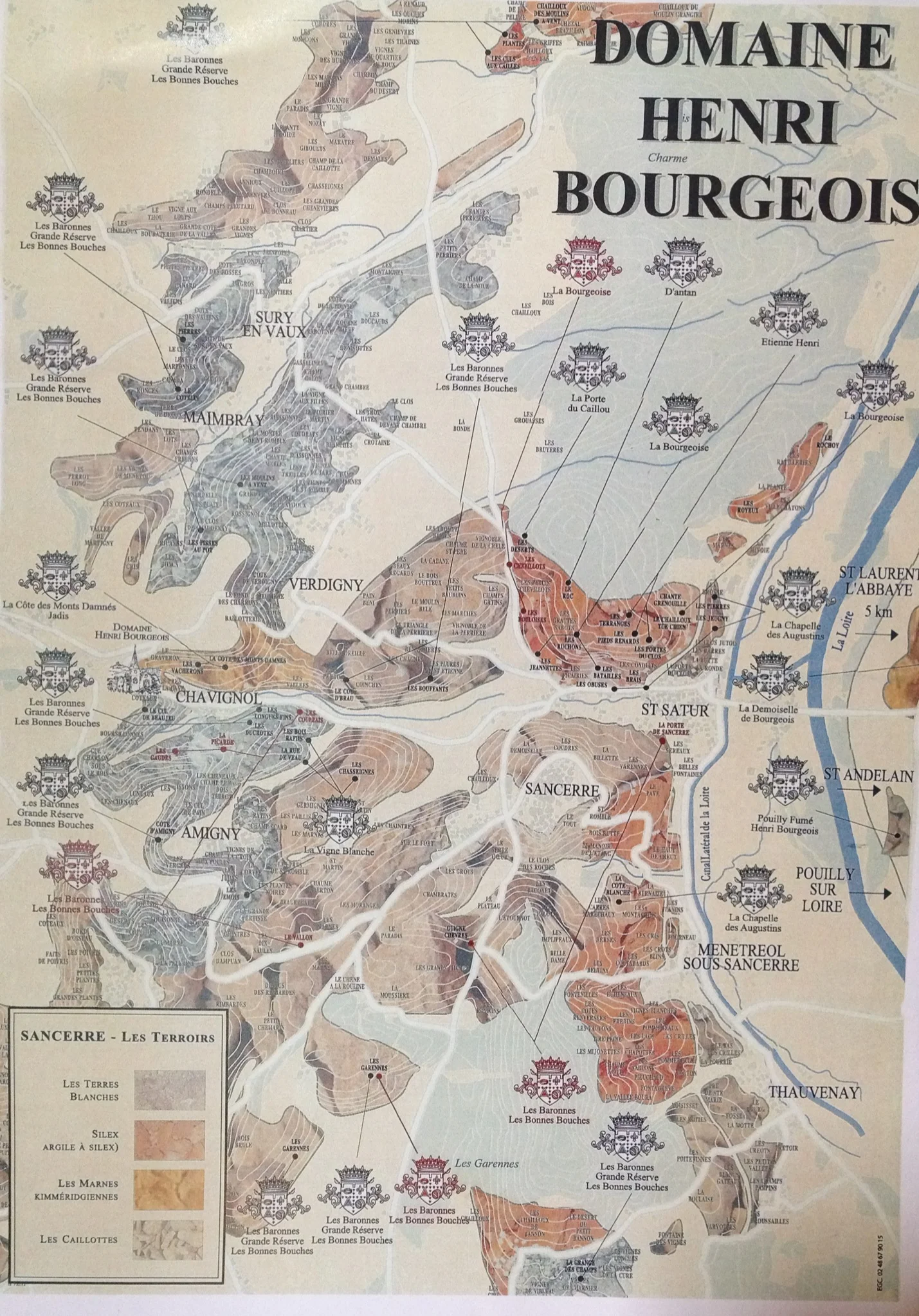 MAP! A crisp, detail map of Sancerre with vineyard names, terrain and ...