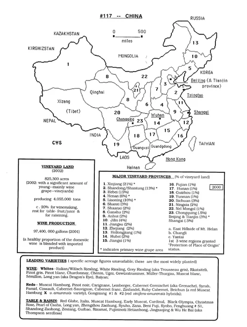 MAP! Rare Chinese map of wine provinces and leading varieties ...