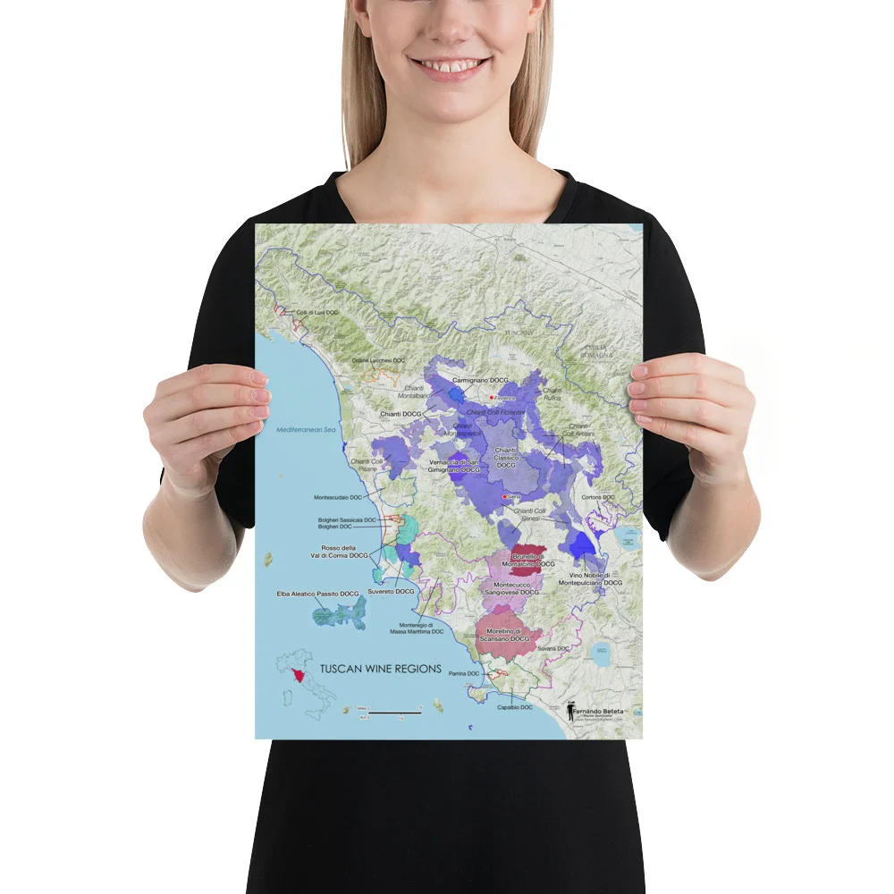 MAP! Detail of Brunello di Montalcino with producers on Google Earth ...