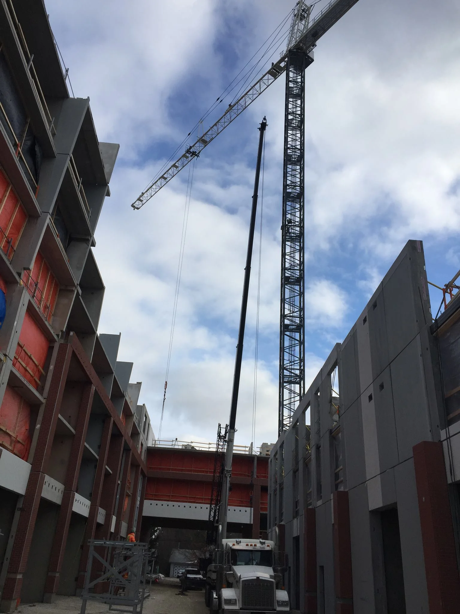 Tower Crane and Mobile Crane Tandem Precast Cement Lift — A.F. Hamilton ...
