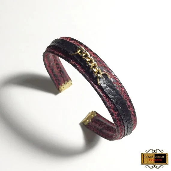Handcrafted Cuff Bracelets | Modern Black & Gold Jewelry-Black & Gold ...