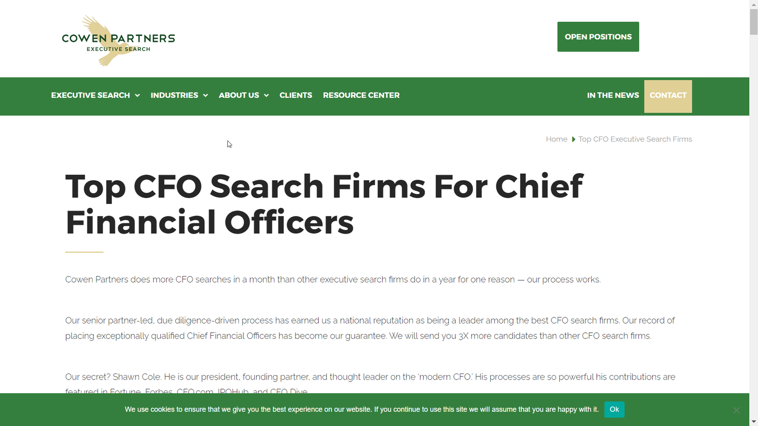 July 2025: Top 12 CFO Executive Search Firms — Jake Jorgovan