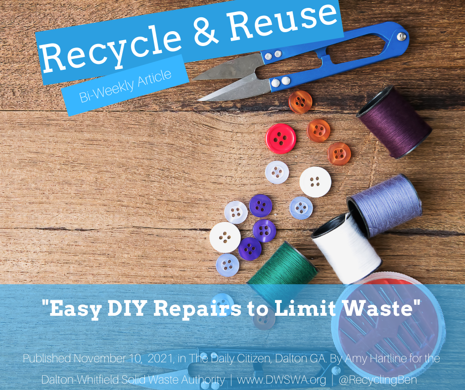 Easy DIY Repairs to Limit Waste — Dalton-Whitfield Solid Waste Authority
