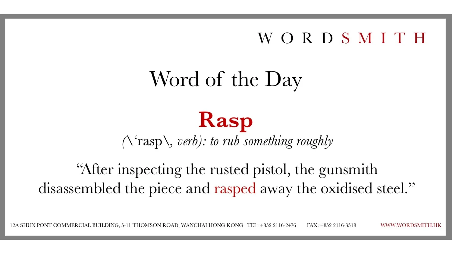 Word of the Day — Wordsmith - Copywriting and Speechwriting in Hong Kong