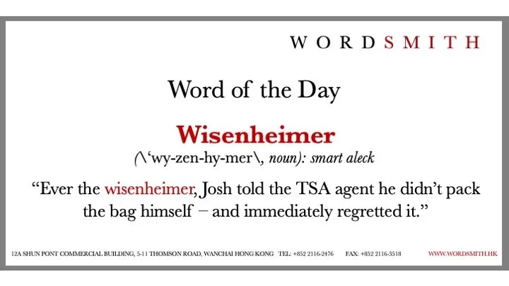 Word of the Day — Wordsmith - Copywriting and Speechwriting in Hong Kong