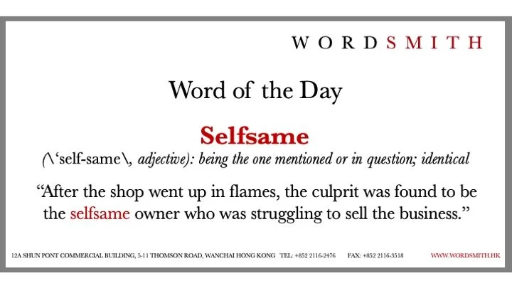 Word of the Day — Wordsmith - Copywriting and Speechwriting in Hong Kong