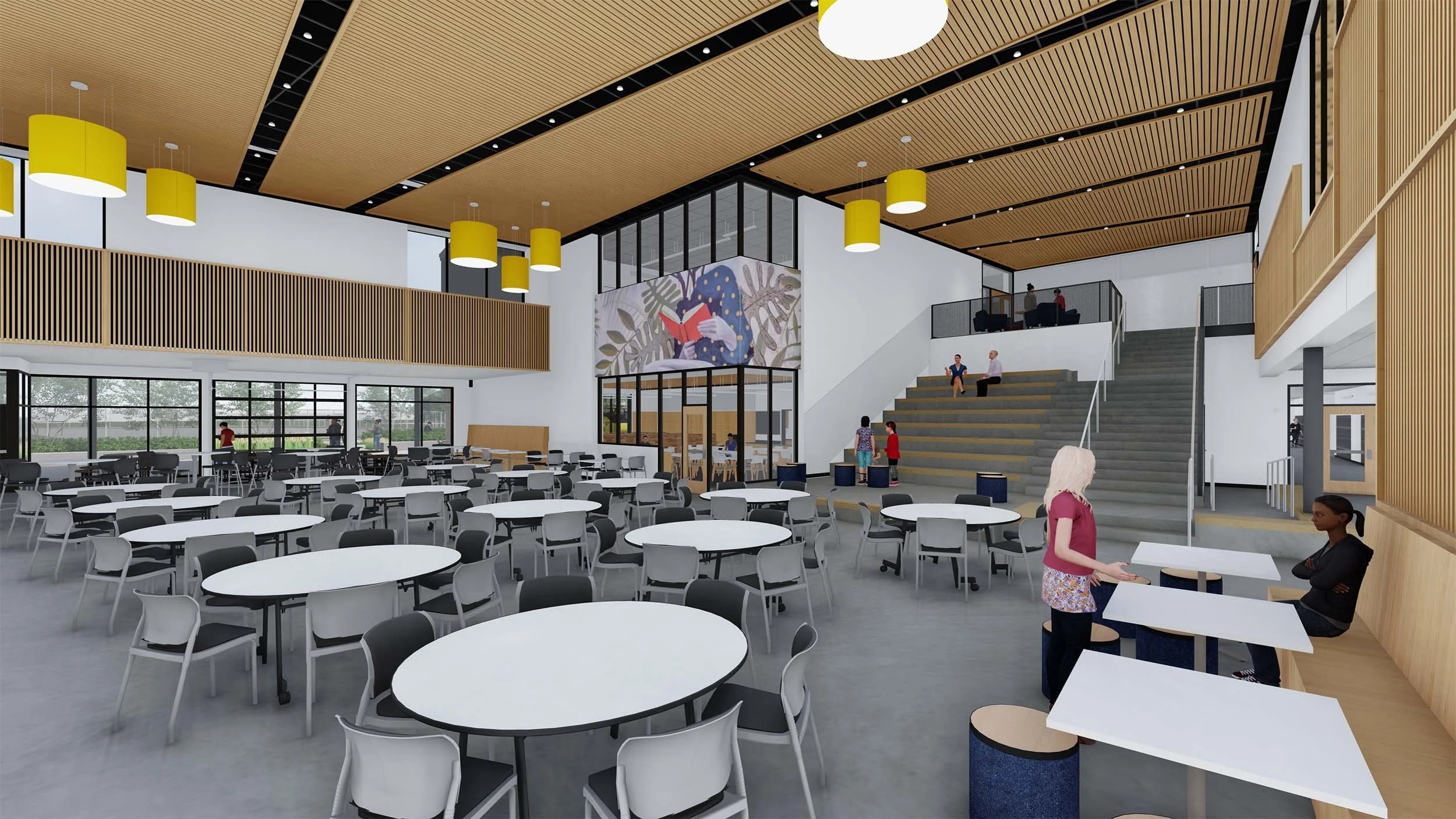 Modern High School Cafeteria