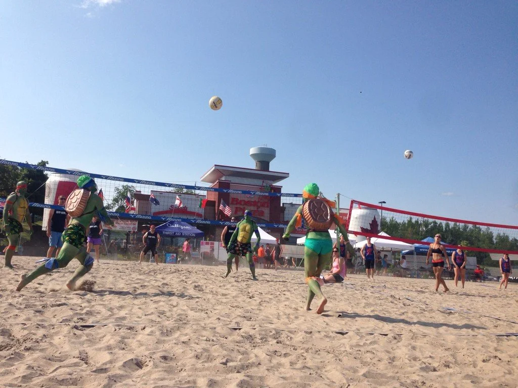 Here Are Ninja Turtles Playing In Smashed Beach Volleyball Tourney At ...