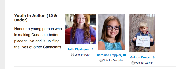 Faith Dickinson Up For Canadian Living Me To We Award In Youth Category ...