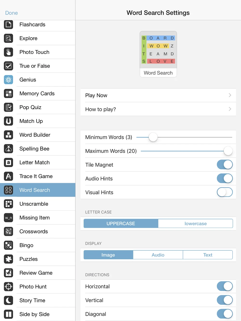 Word Search — Bitsboard | Flashcards & Mini-Games for Personalized Learning