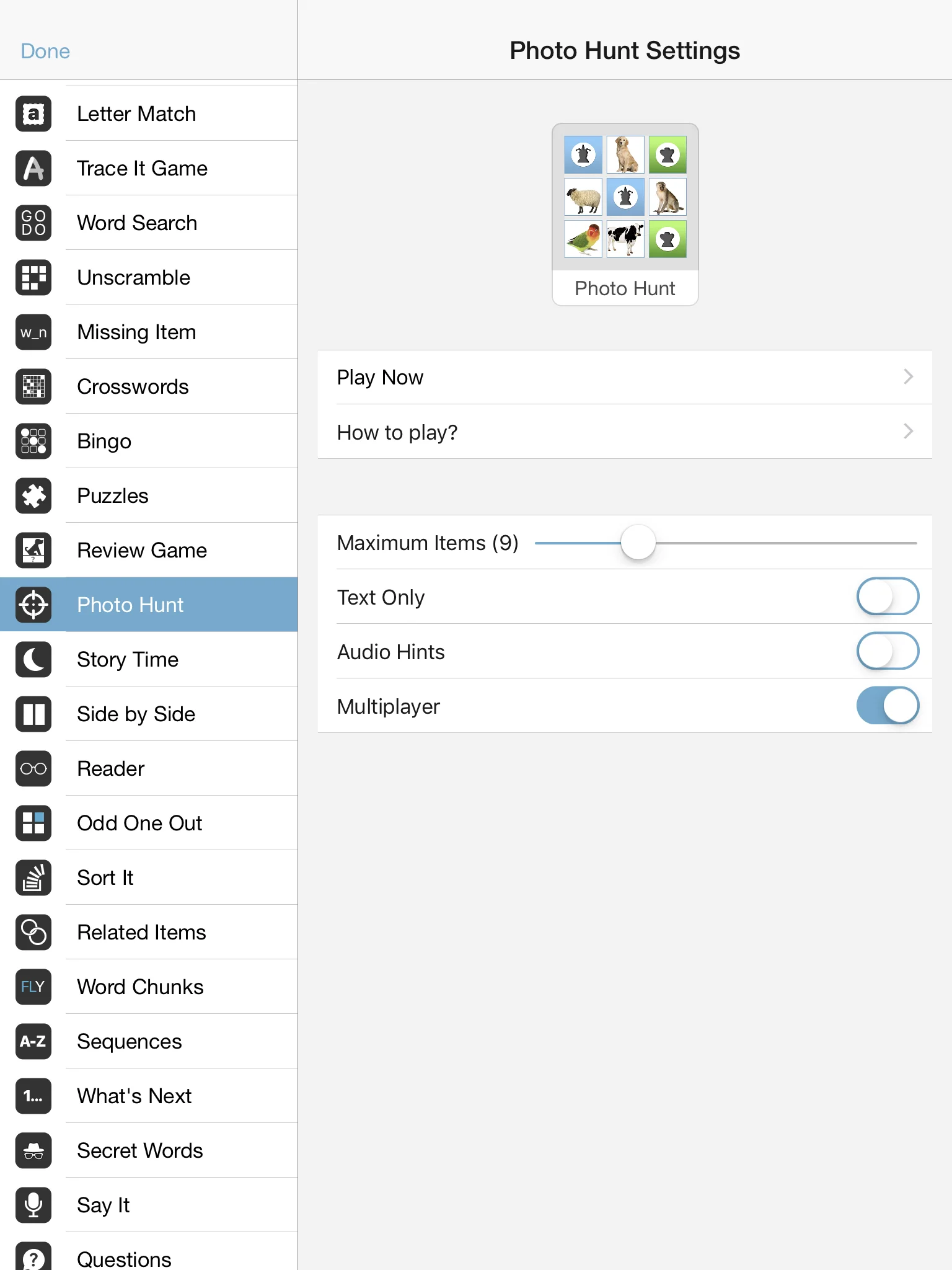 Photo Hunt — Bitsboard | Flashcards & Mini-Games for Personalized Learning