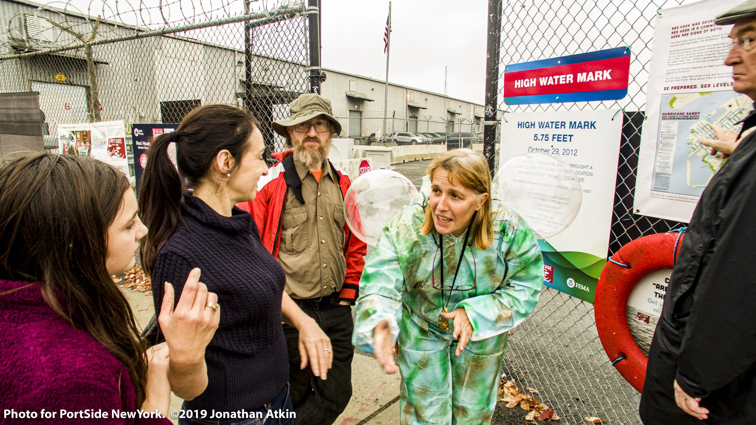 Unveiling of Atlantic Basin Sandy High Water Mark Sign & Red Hook Sandy ...