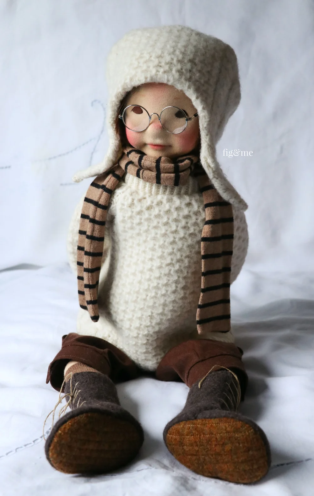 Little Chadwick, handcrafted articulated fiber art doll by Fig and Me ...