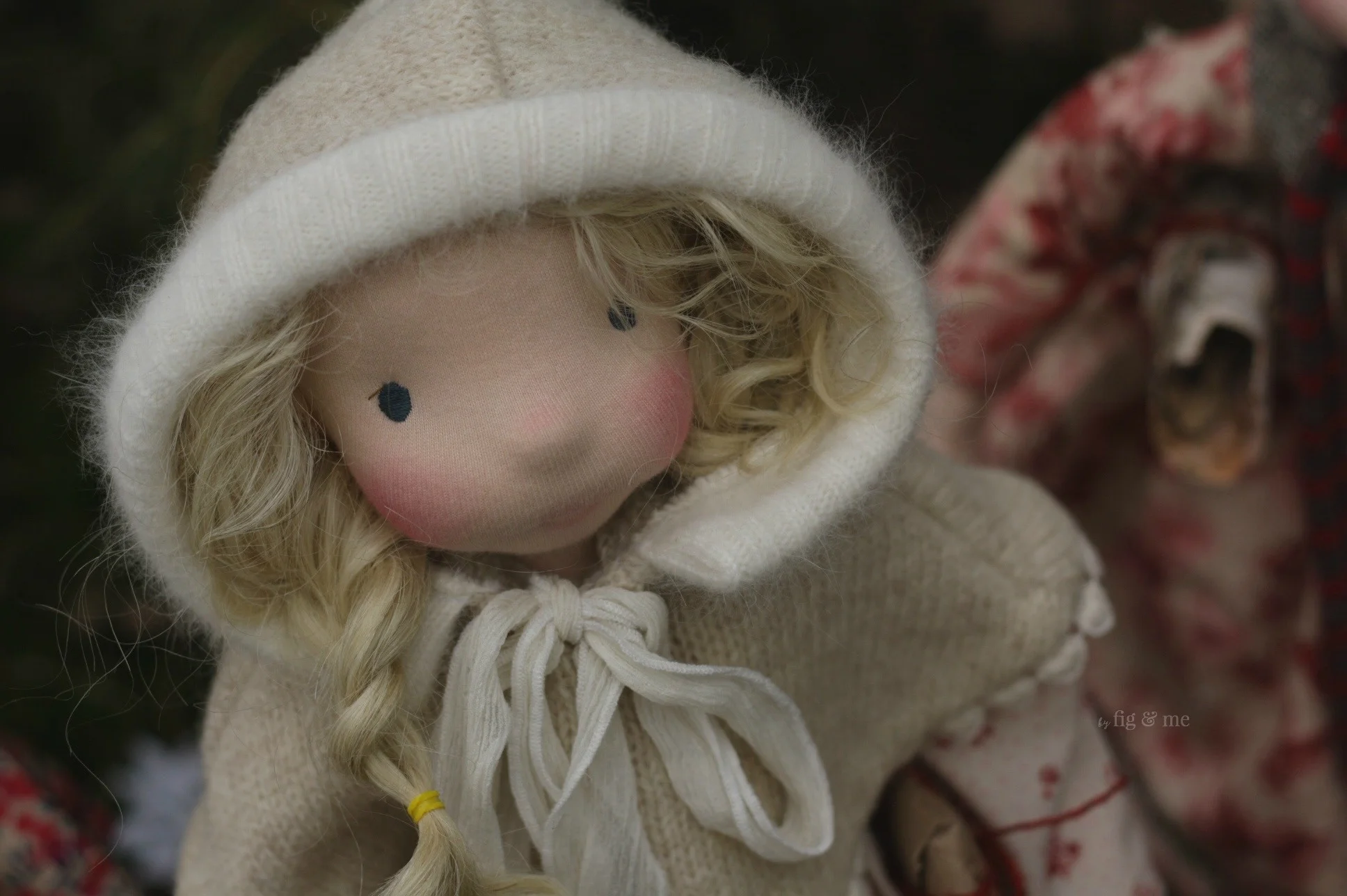 Sigrún, Freyja and Mahthildis, three natural fiber art dolls in the ...