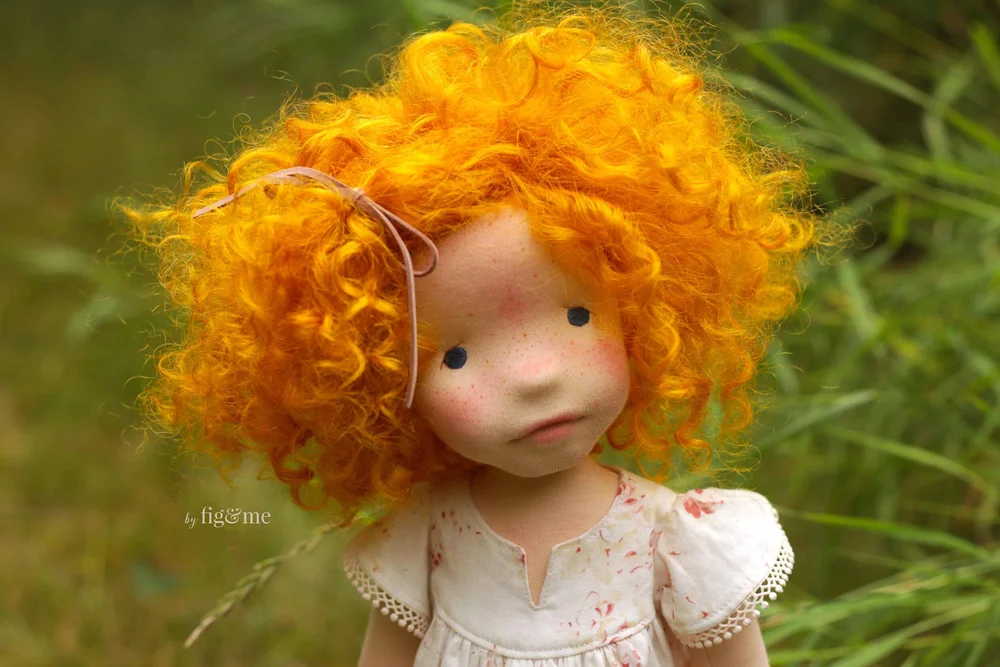 Heidi, a natural fiber art doll ready for play — fig & me