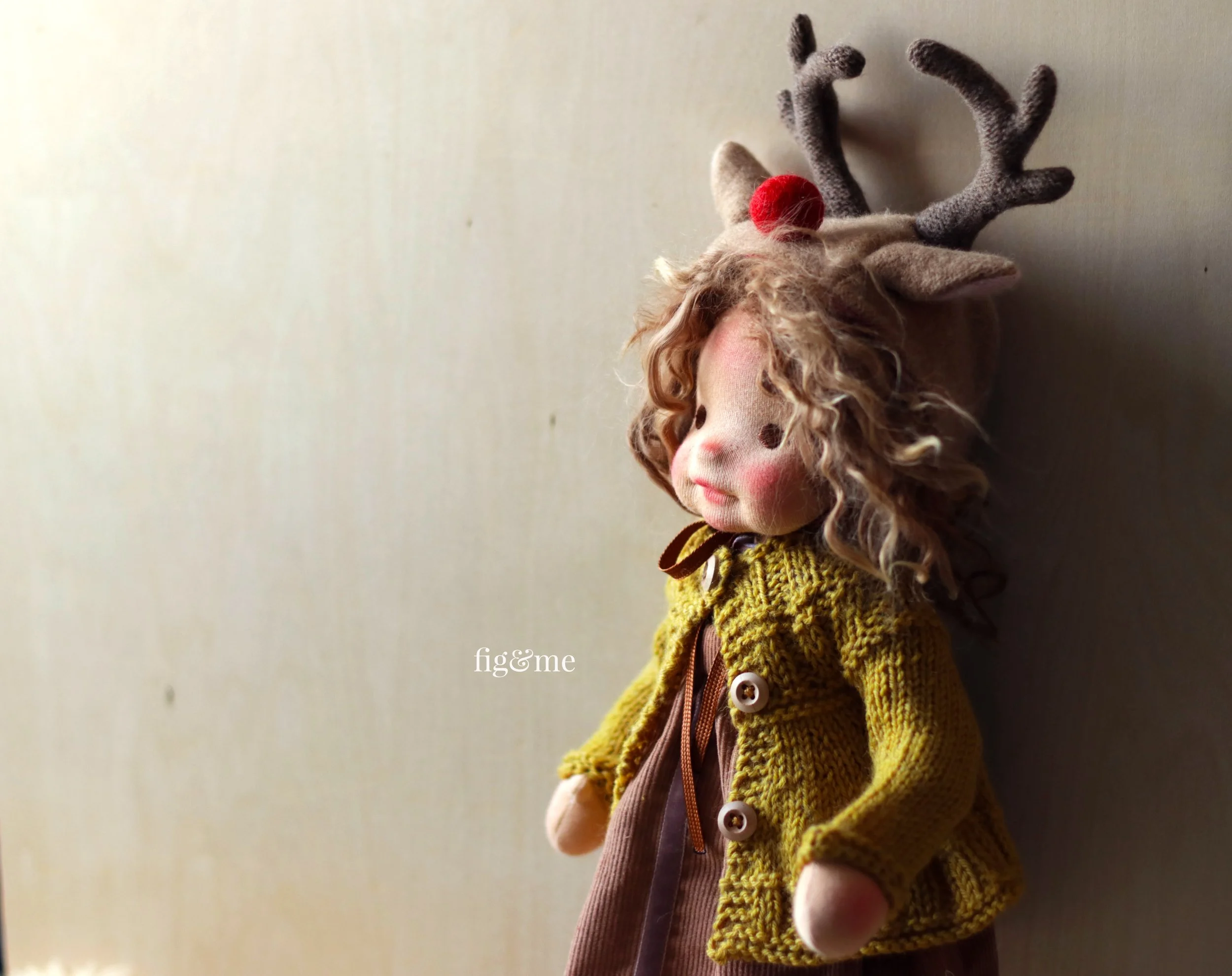 Arriety, Natural Fiber Art Doll Ready for the Reindeer Games to Begin ...