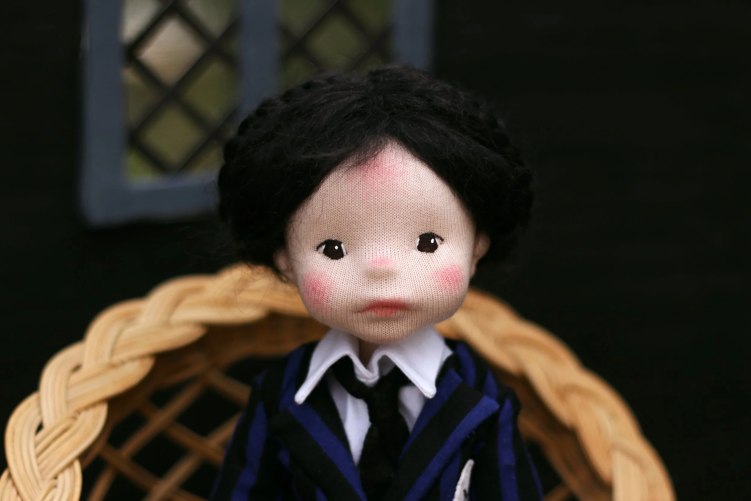 Wednesday Addams and Her Rat Friend: OOAK Fiber Art Dolls — fig & me