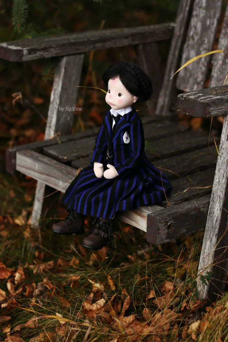 Wednesday Addams and Her Rat Friend: OOAK Fiber Art Dolls — fig & me