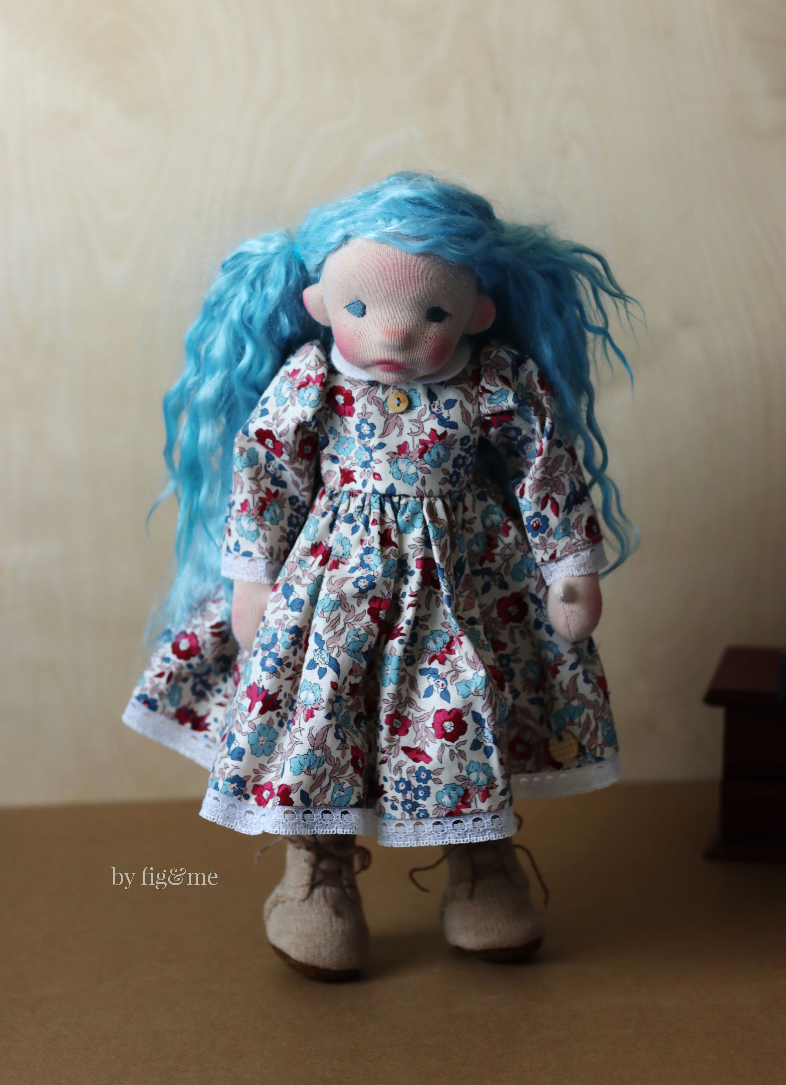 Natural Fiber Art Doll: Miss Indigo — fig & me