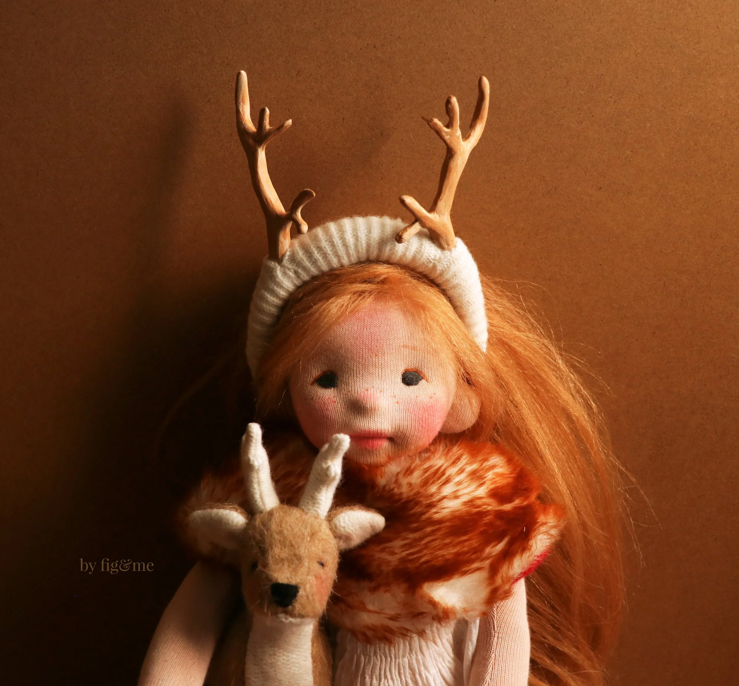 Art Doll Ainur and her Deer Friend | Collectable Art Dolls by Fig and ...