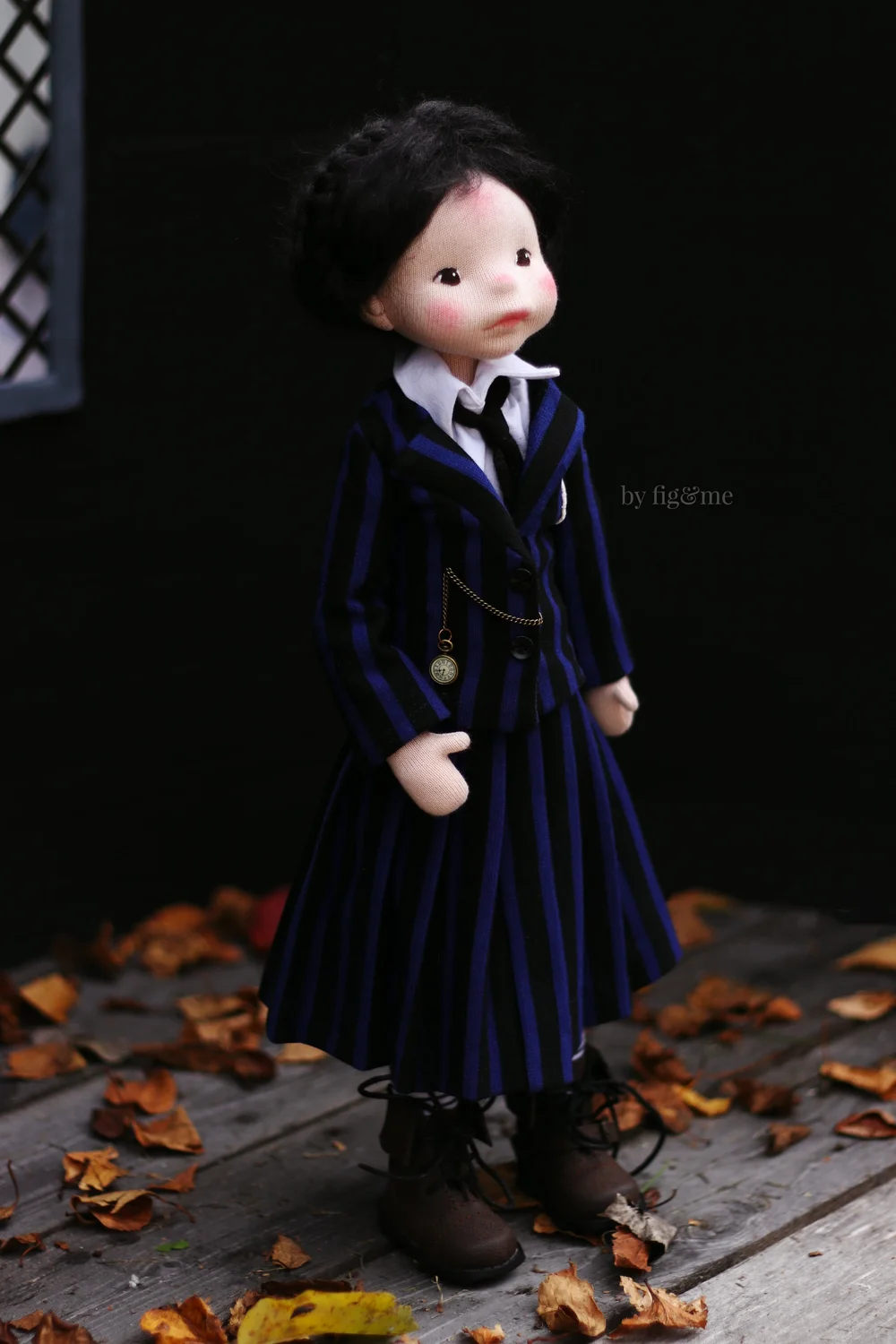 Wednesday Addams and Her Rat Friend: OOAK Fiber Art Dolls — fig & me
