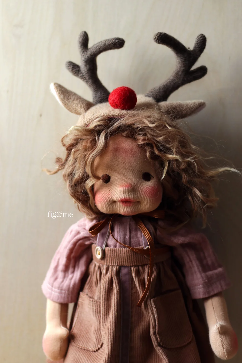 Arriety, Natural Fiber Art Doll Ready for the Reindeer Games to Begin ...