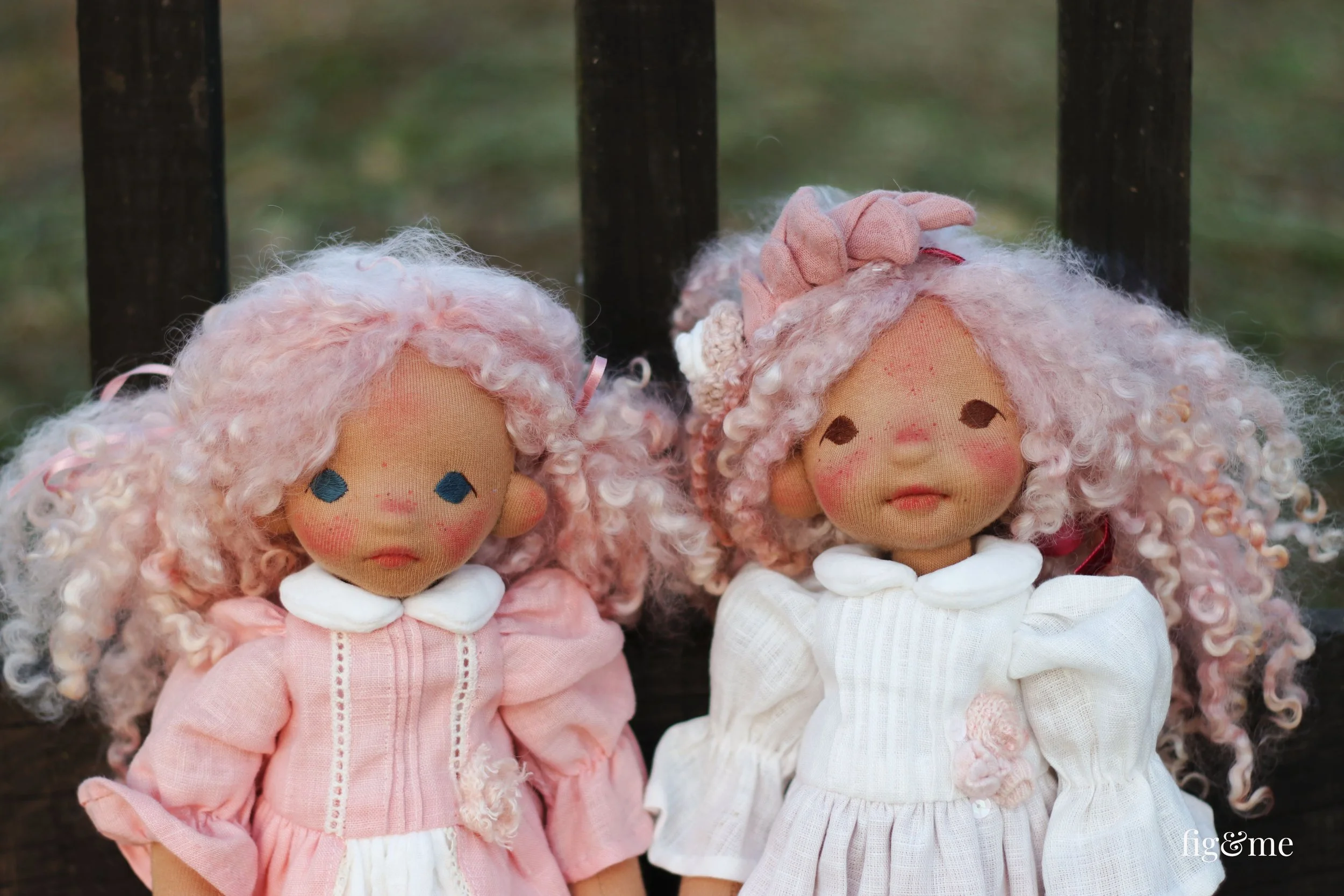 Natural Fiber Art Dolls Magnolia and Sojourn — fig & me