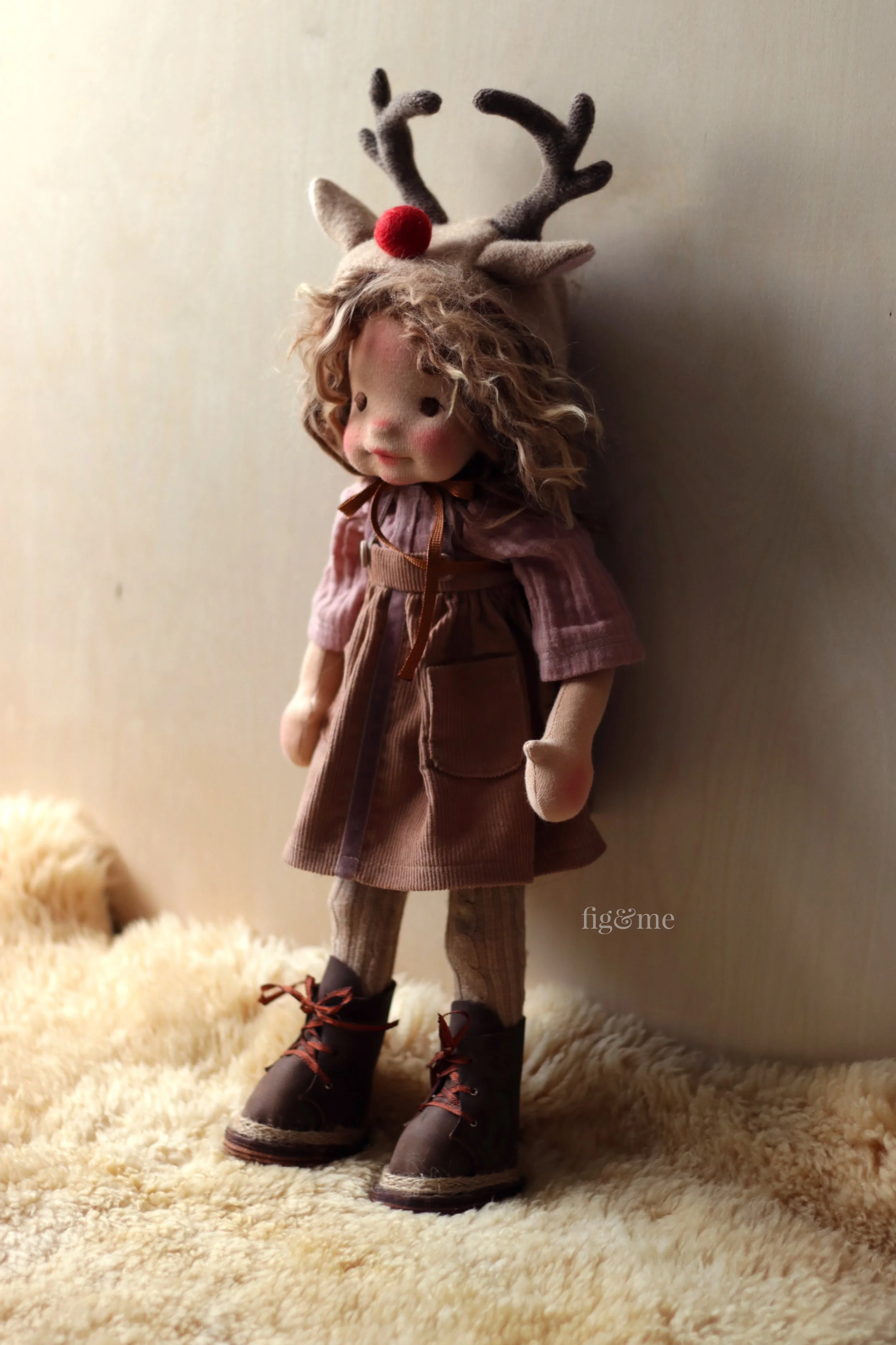 Arriety, Natural Fiber Art Doll Ready for the Reindeer Games to Begin ...