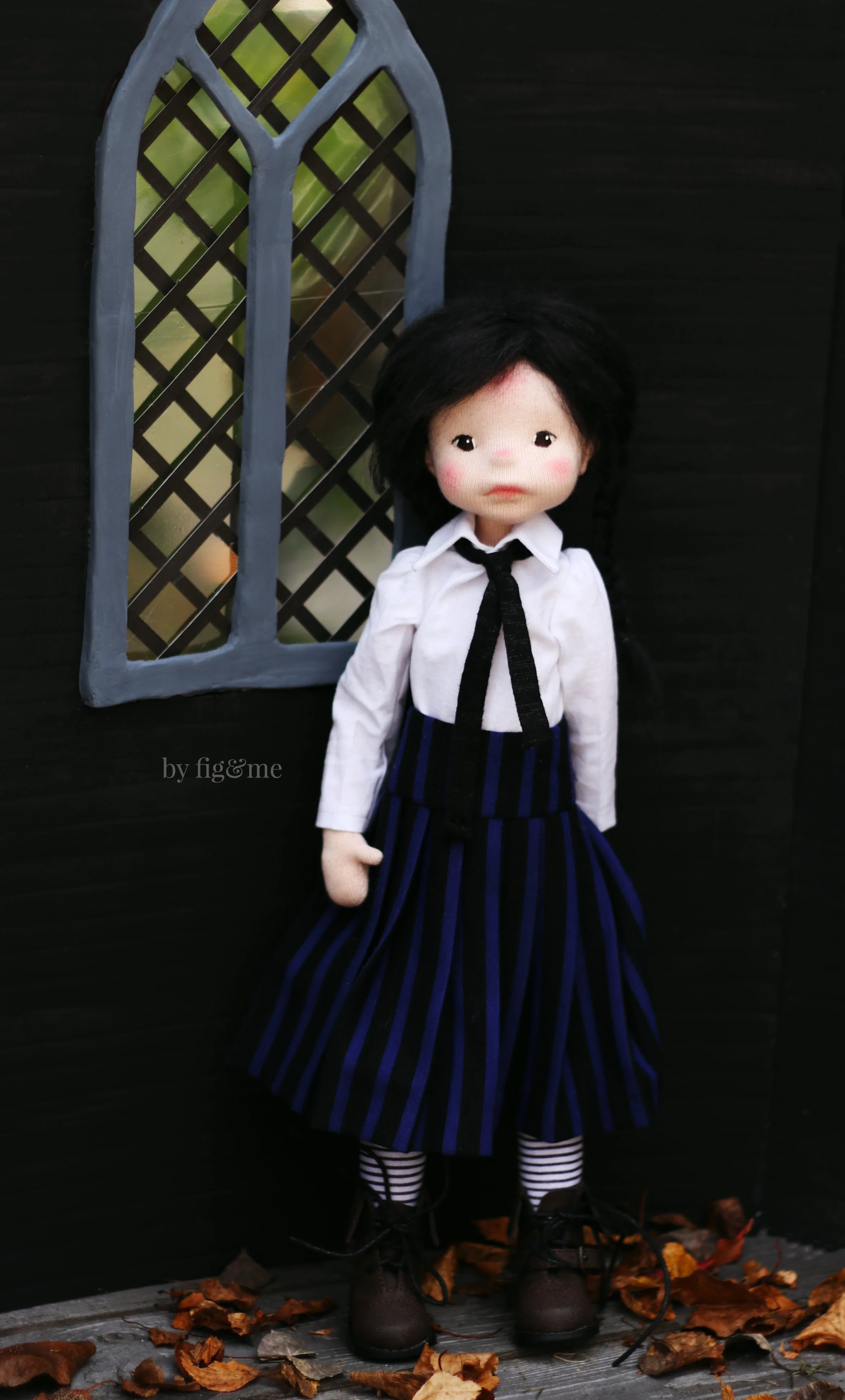 Wednesday Addams and Her Rat Friend: OOAK Fiber Art Dolls — fig & me