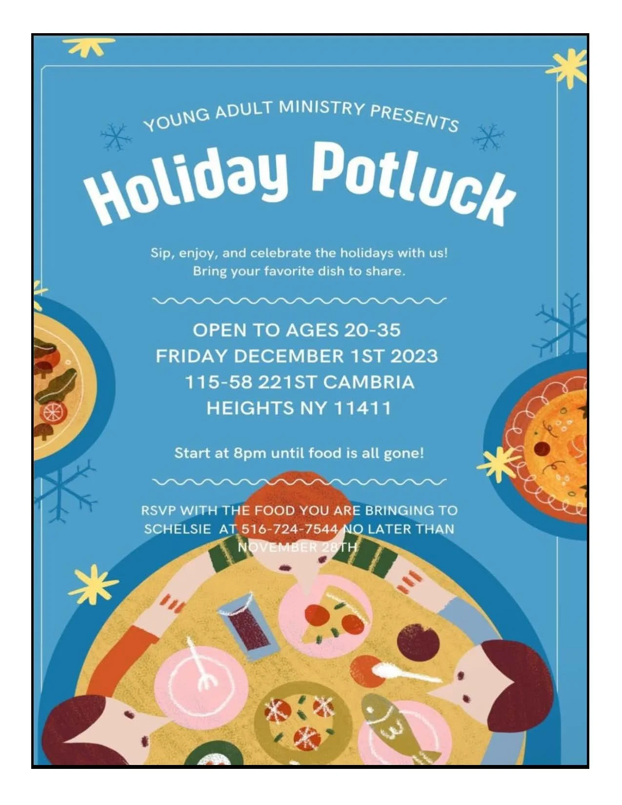 Young Adult Ministry Holiday Potluck — Sacred Heart of Jesus