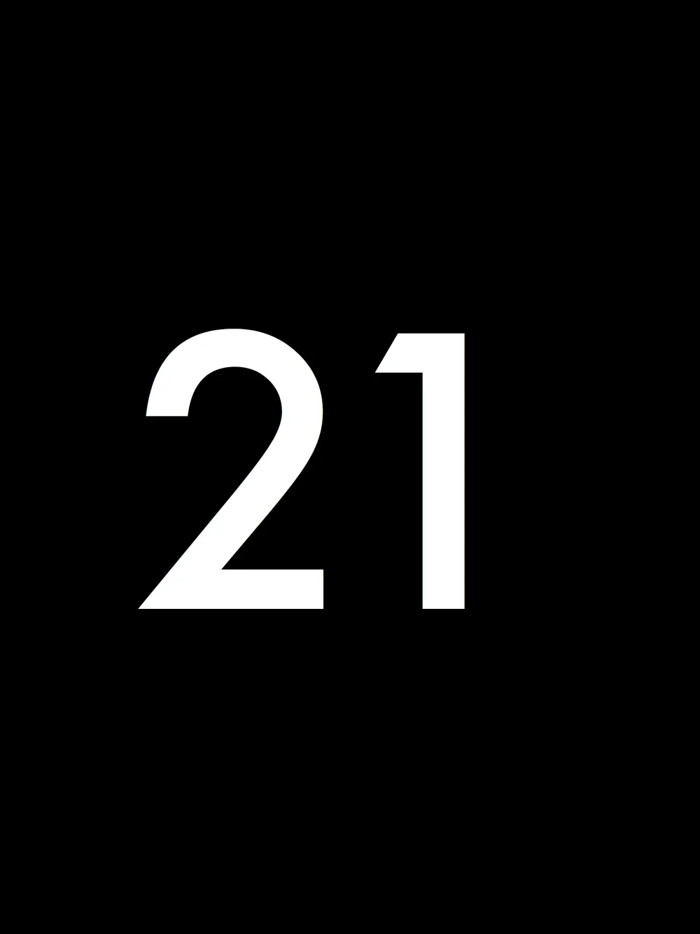 Number 21 Black