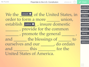 Preamble to the U.S. Constitution Puzzle — Learning in Hand with Tony ...