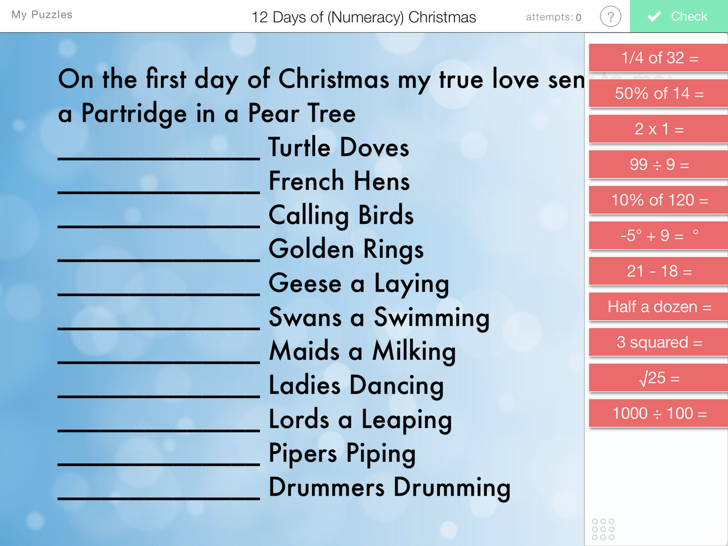 The 12 Days of (Numeracy) Christmas — Learning in Hand with Tony Vincent