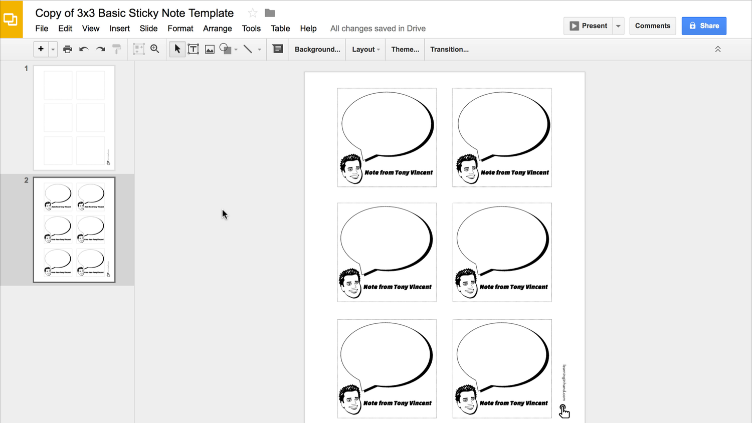 Print Custom Sticky Notes with Google Slides — Learning in Hand with ...