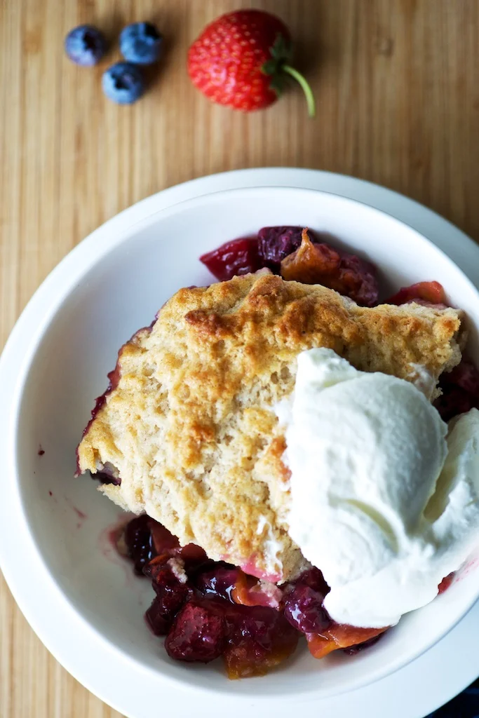 Peach + Berry Cobbler — Pixels + Crumbs
