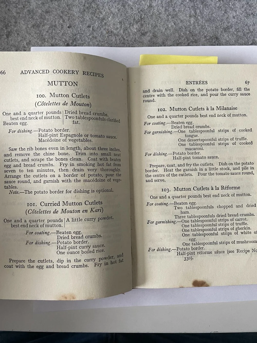 The Edinburgh Book of Advanced Cookery Recipes — Cafe St Honore