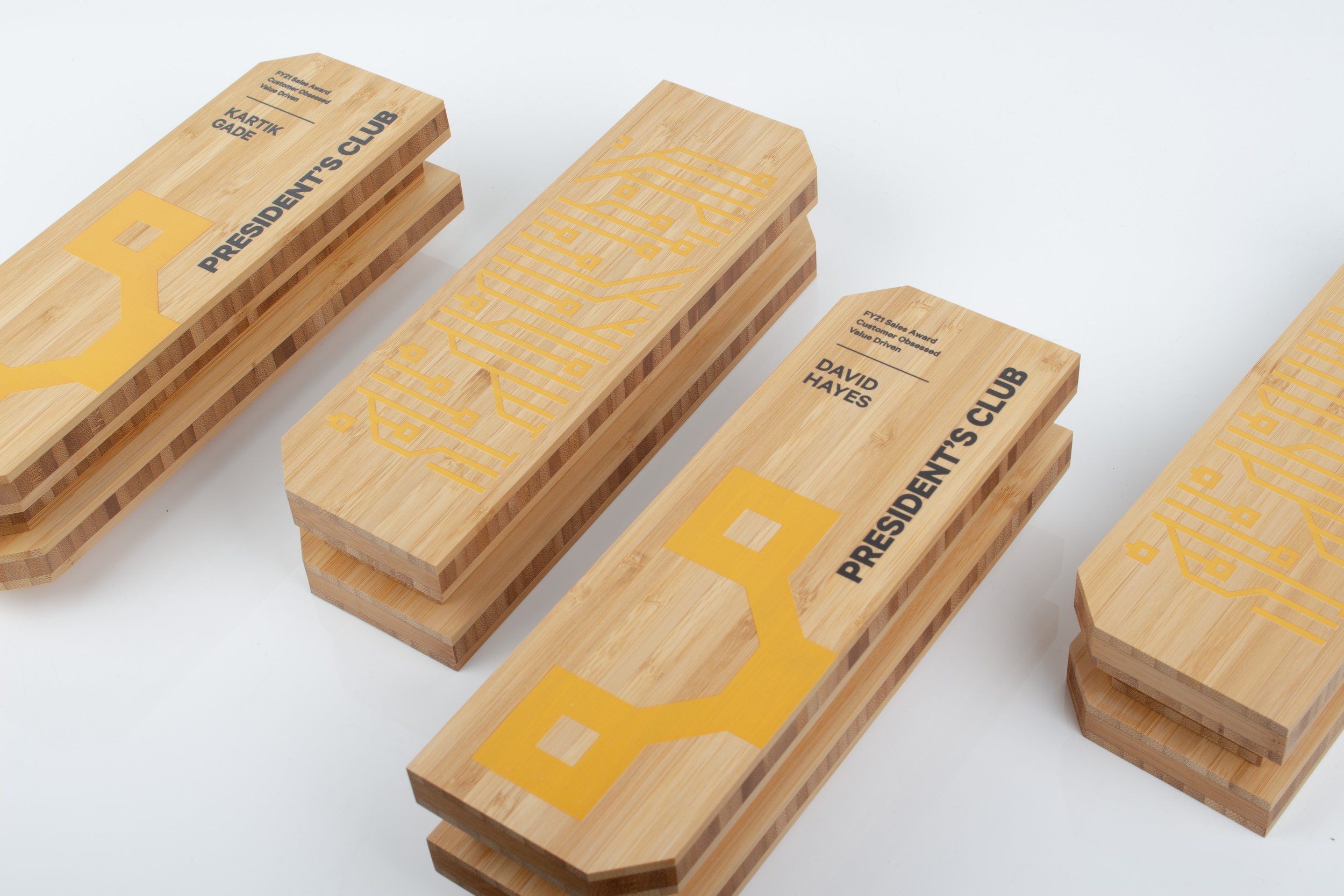 Custom Puppet 2021 handcrafted bamboo awards — watson design