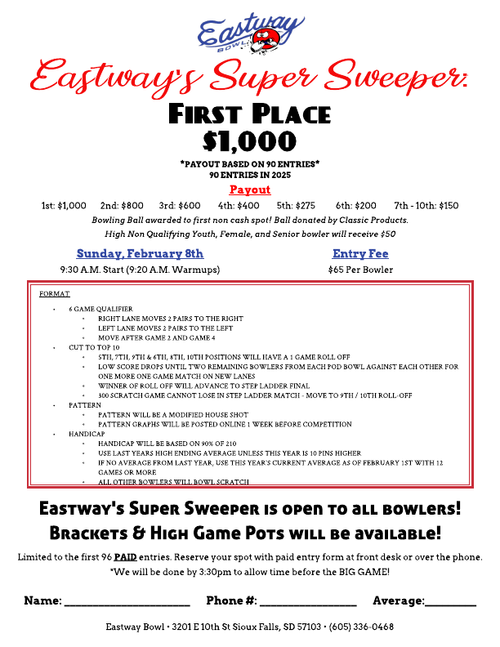 Eastway's Super Sweeper — Eastway Bowl