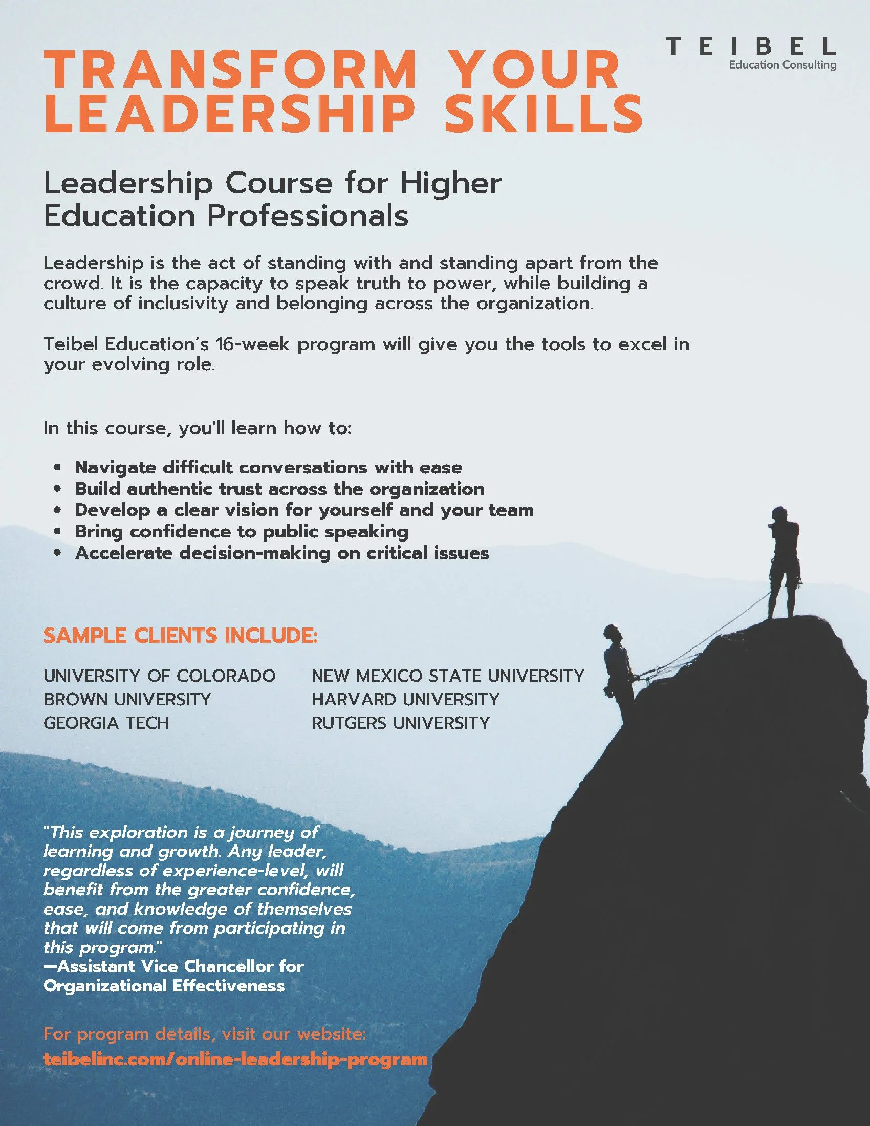 Online Leadership Program — Teibel Education Consulting