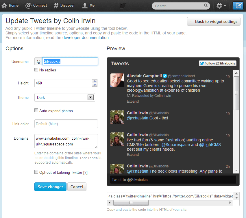 Twitter Feed On Website Example