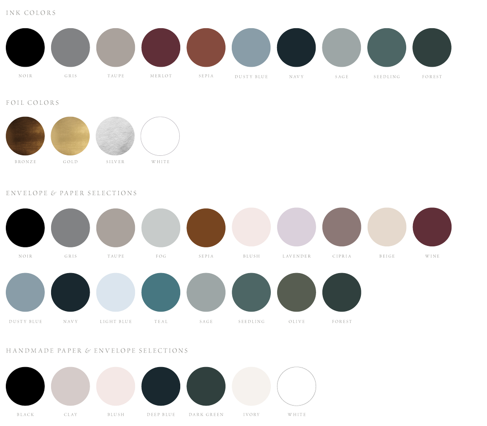Ink and Envelope Colors | Explore Color Choices — Get Inspired Today ...