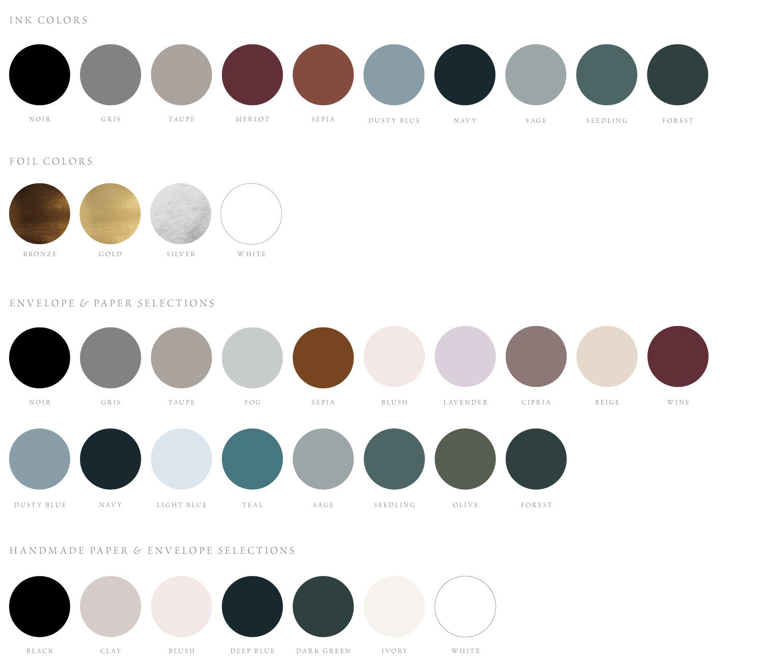 Ink and Envelope Colors | Explore Color Choices — Get Inspired Today ...