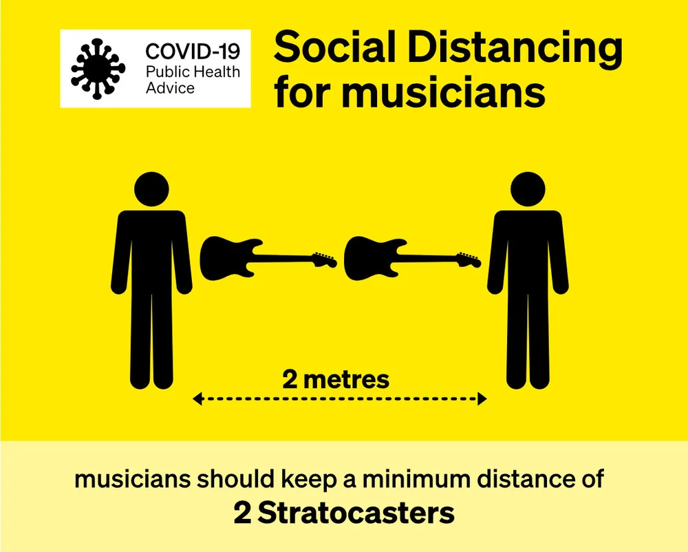 Free Social Distancing for Musicians Sign — Haze Guitars