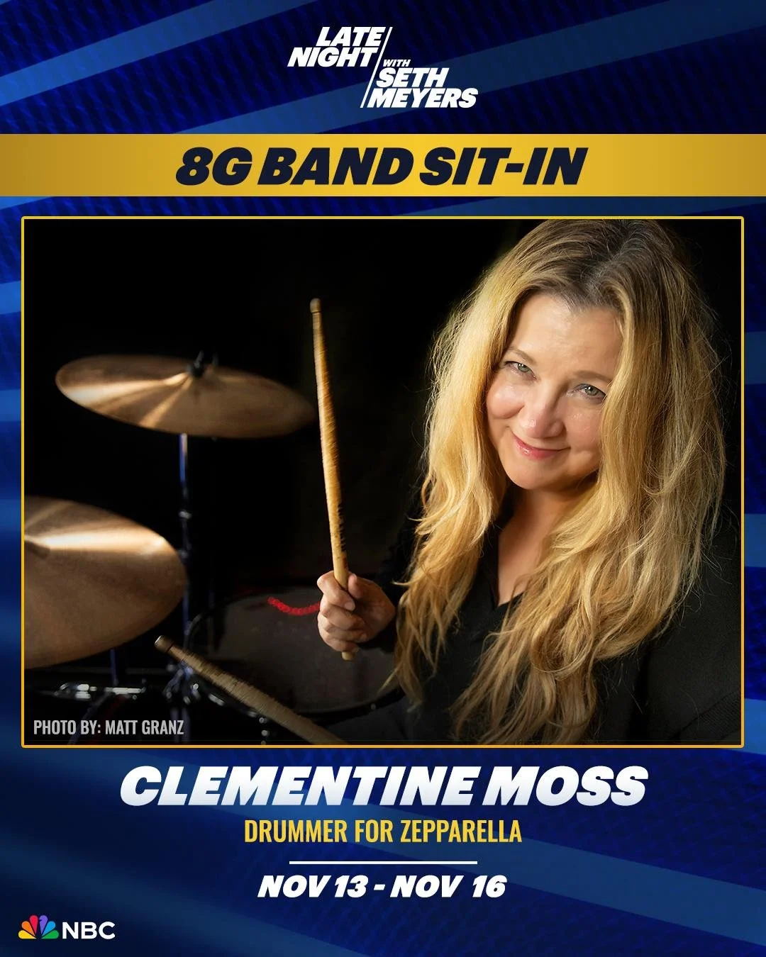 Drummer Clementine Moss To Sit In With 'Late Night With Seth Meyers' 8G ...