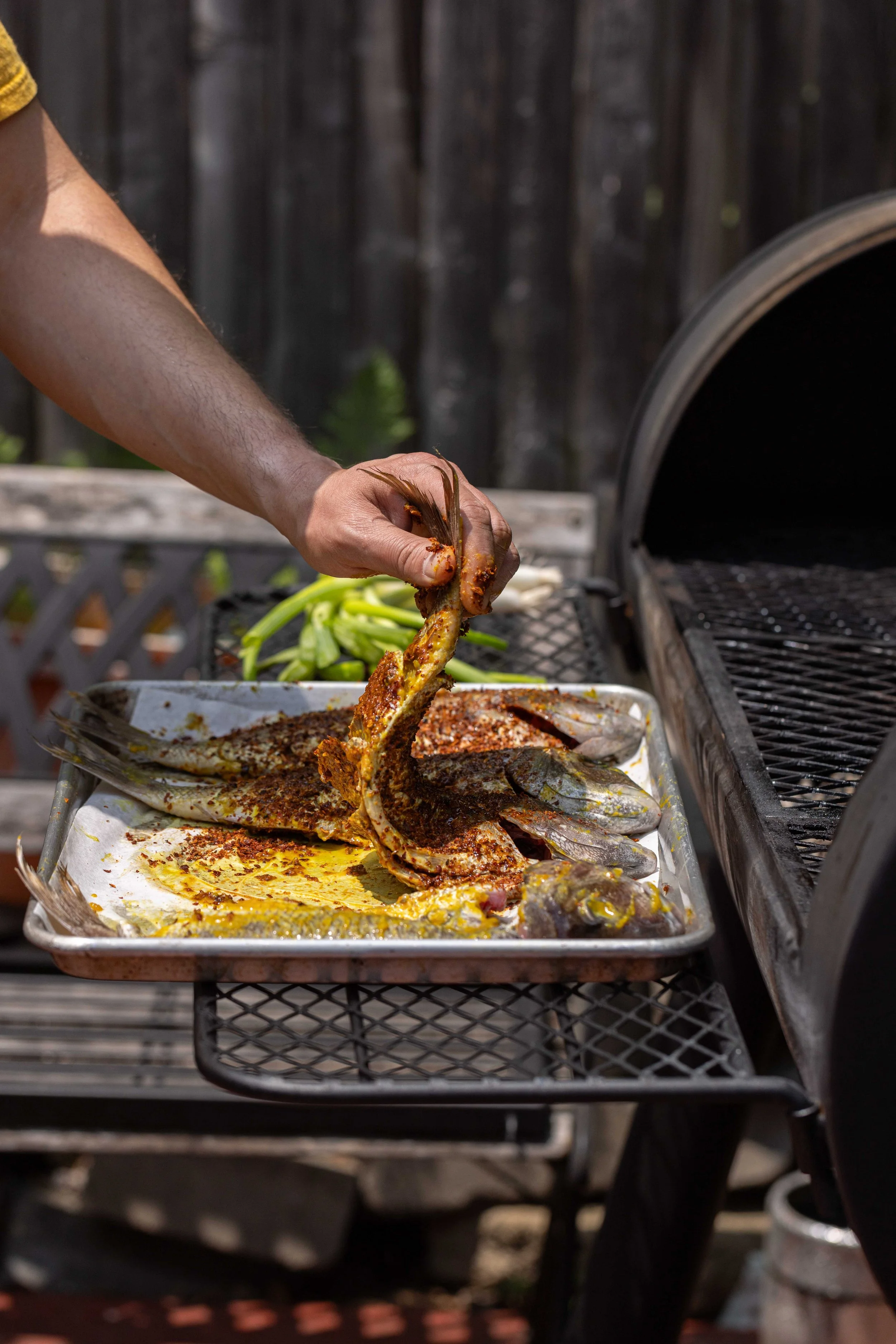 Grilled Fish with Preserved Lemon and Herby Harissa — Middle Eastern ...